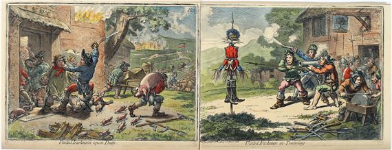 James Gillray | Two works: United Irishmen in Training; United Irishmen ...