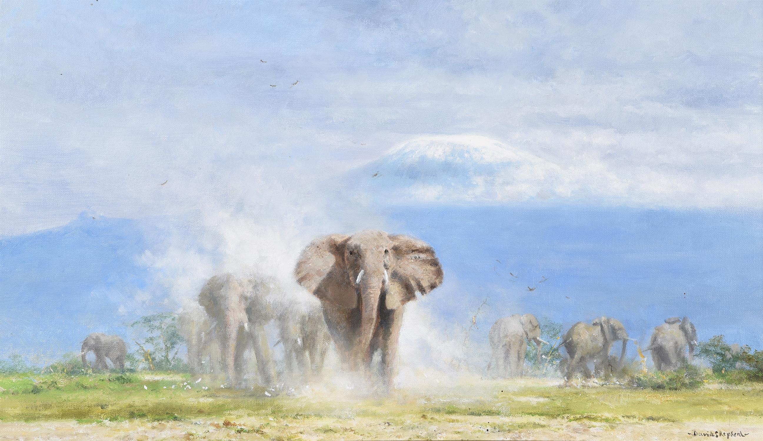David Shepherd | Elephants at Amboseli | MutualArt