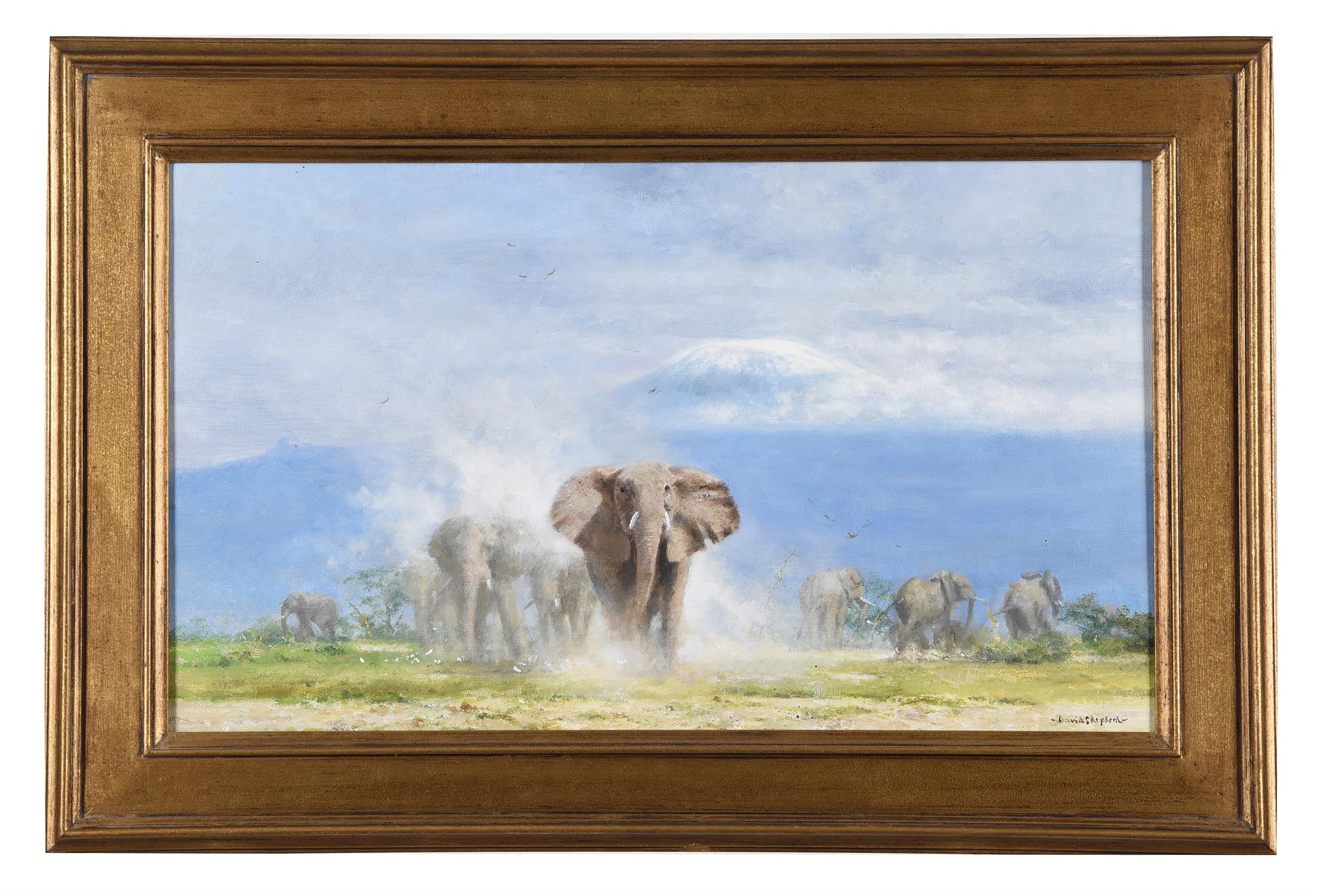 David Shepherd | Elephants at Amboseli | MutualArt