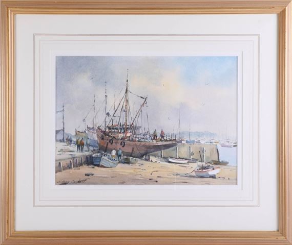 Sidney Cardew | Boats tied up on the Thames Estuary | MutualArt