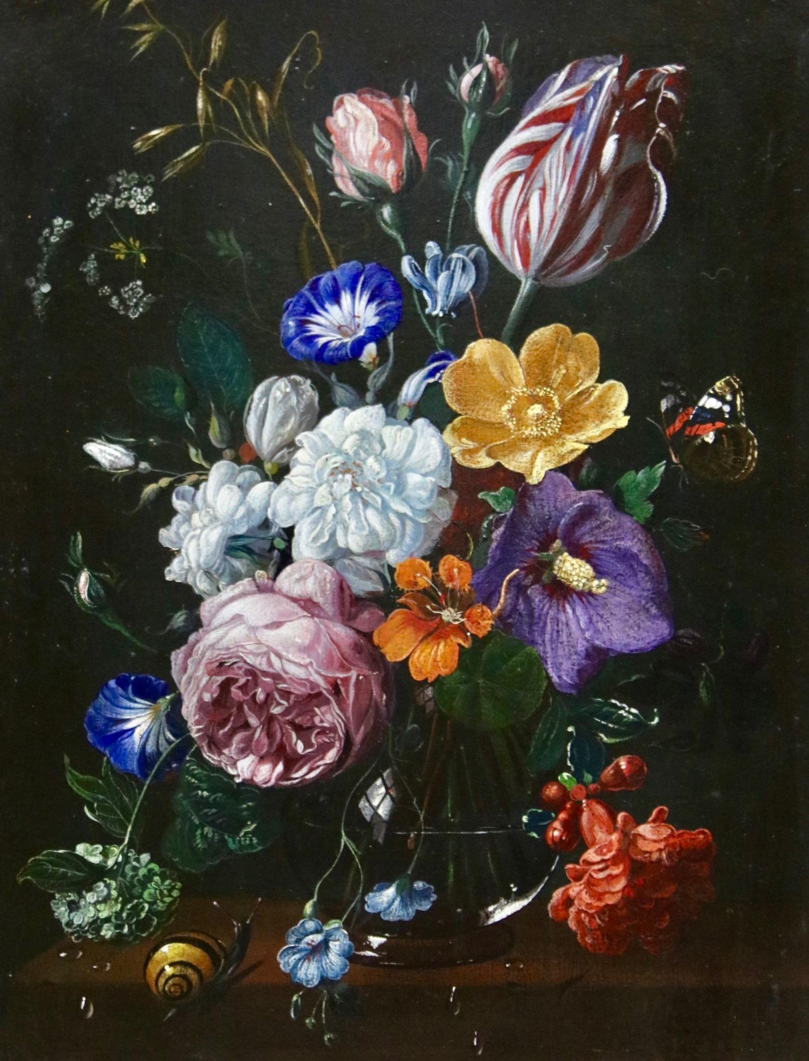Nicolaes Van Veerendael | Een stilleven van een rode en witte tulp ...