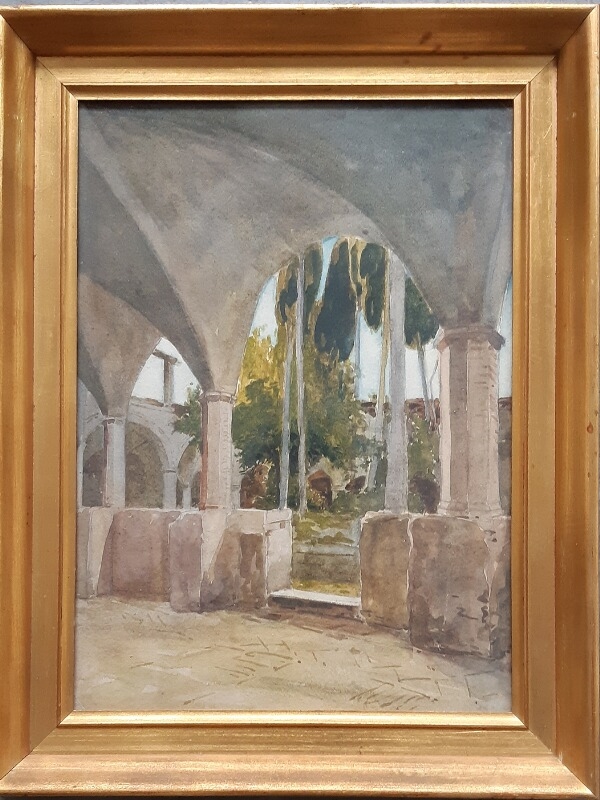 Arild Rosenkrantz | View from a convent garden (Circa 1900) | MutualArt