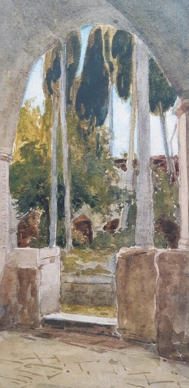 Arild Rosenkrantz | View from a convent garden (Circa 1900) | MutualArt