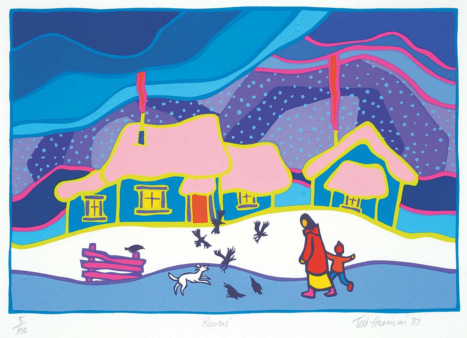 Ted Harrison | Snowfall (1983) | MutualArt