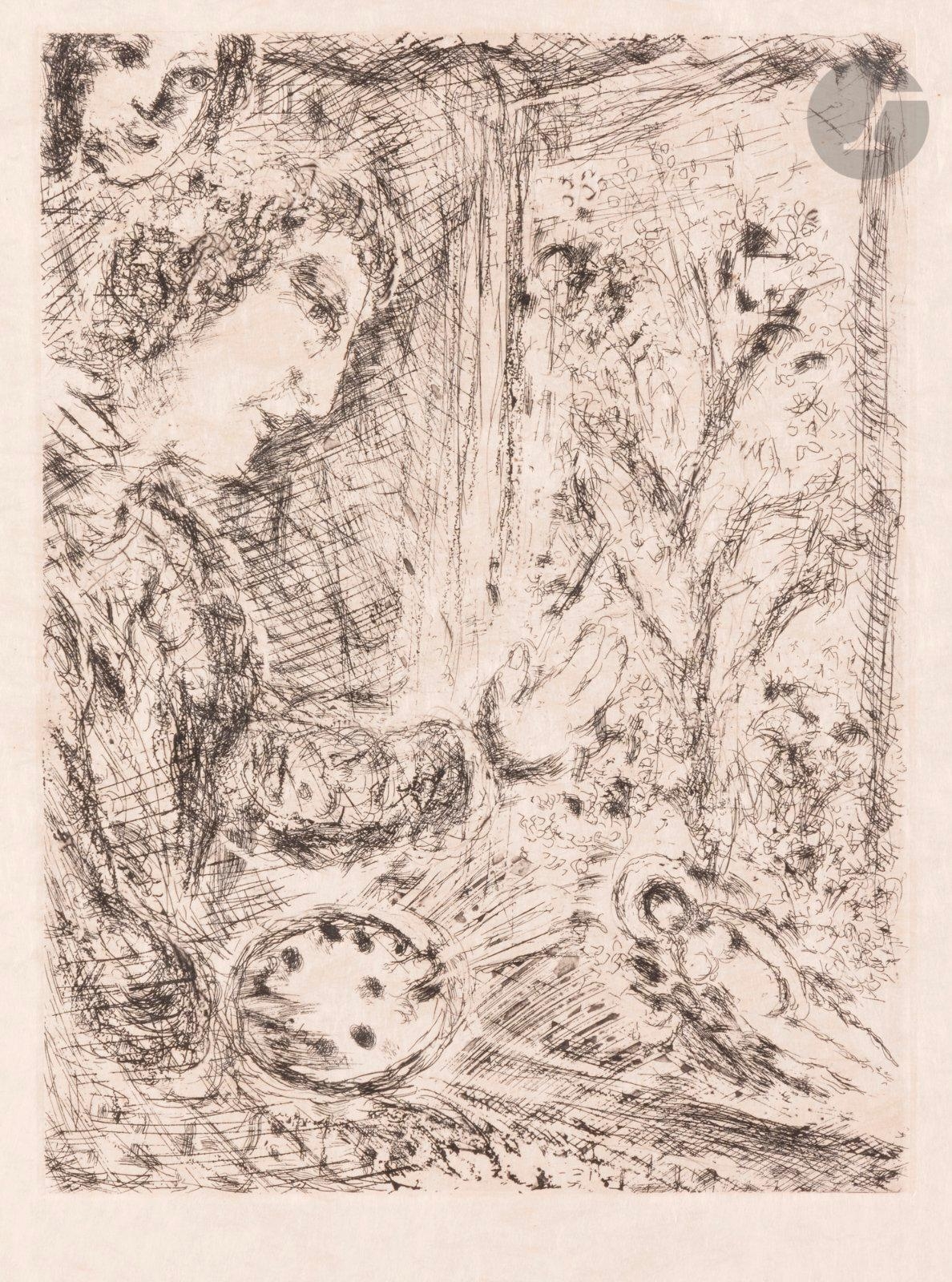 Marc Chagall | Autoportrait à la palette (1970 - 1980) | MutualArt