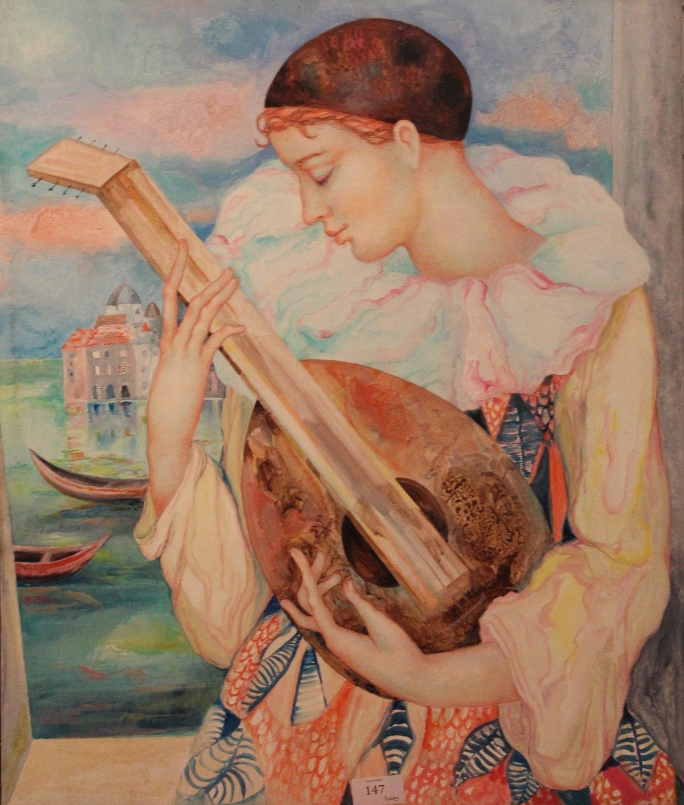 Jacques Boeri | Pierrot à la cithare | MutualArt