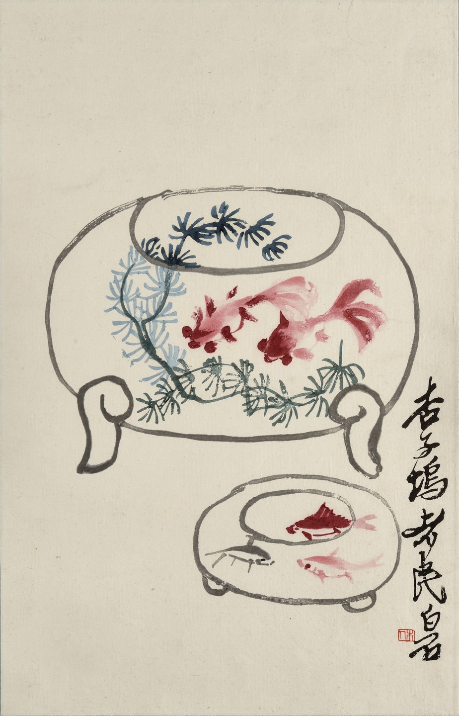 Qi Baishi | AQUARIUM WITH FISH | MutualArt