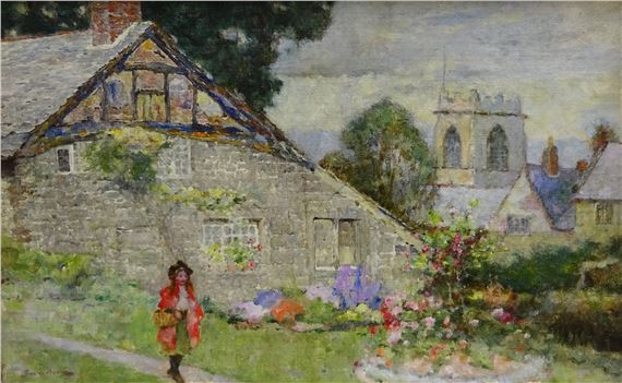 Woodlock David | Yew Tree Cottage and St Oswald's Church Bidston on the ...