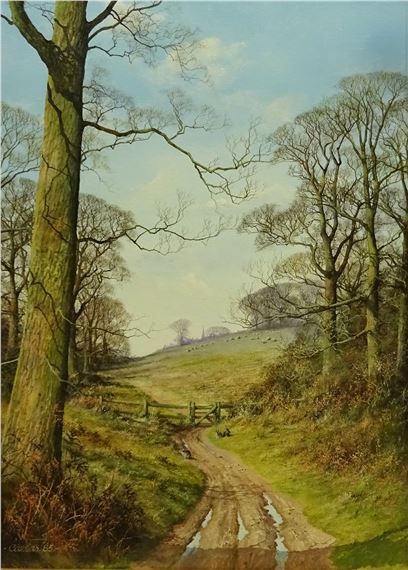 John Caesar Smith | Wooded Vale with Sheep and Rabbits (1985) | MutualArt