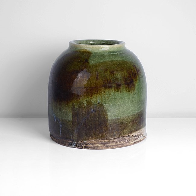 Ryoji Koie | Large Oribe Tsubo or Jar | MutualArt