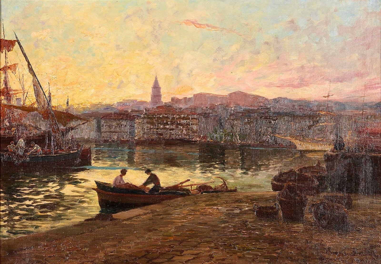 Francois Leon Prieur-Bardin | Animation sur le port de Marseille ...