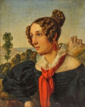 Carl Wilhelm Friedrich Oesterley | Portrait of a young lady (1848 ...