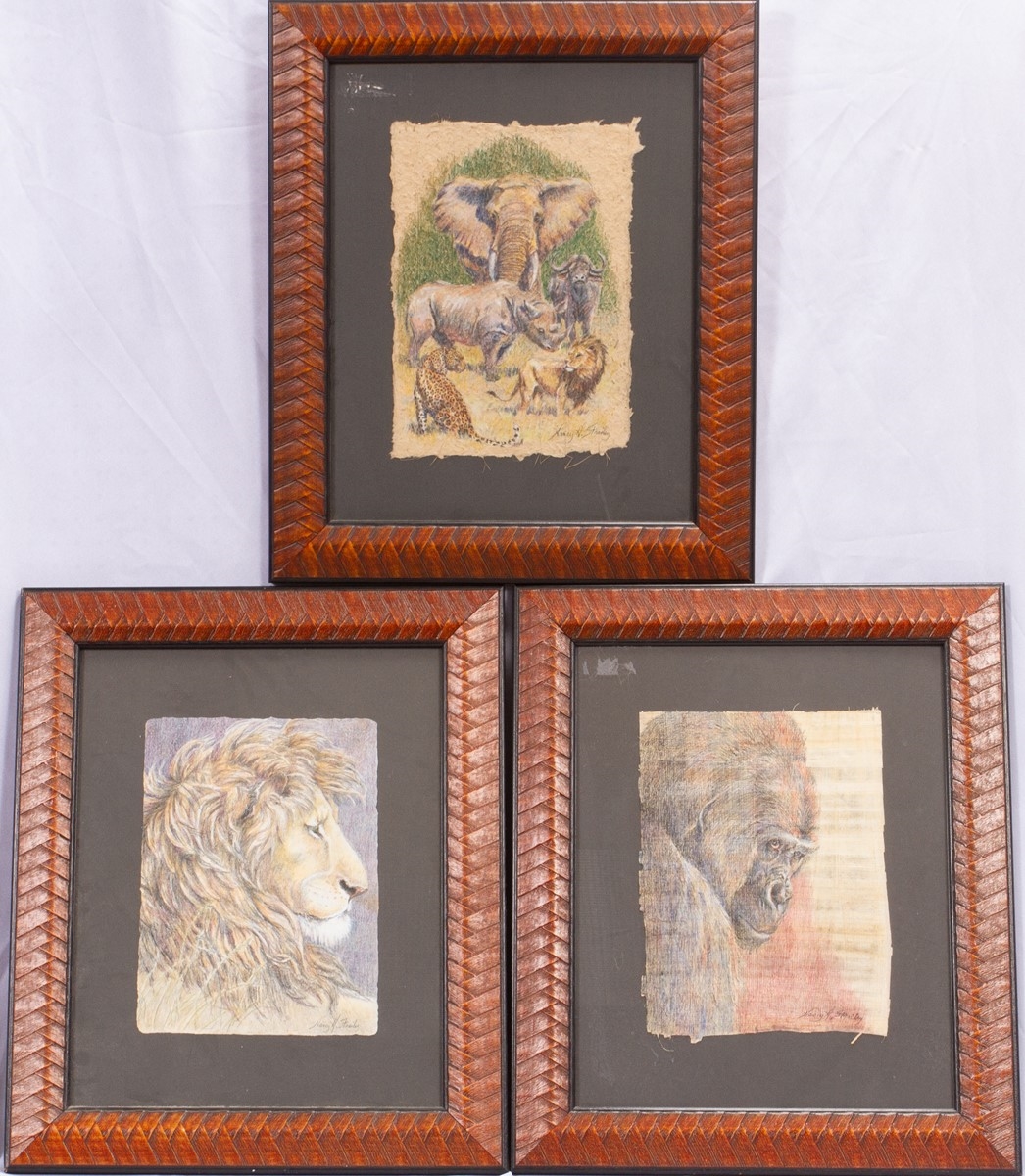 Nancy Strailey | THREE WORKS: AFRICAN ANIMALS | MutualArt