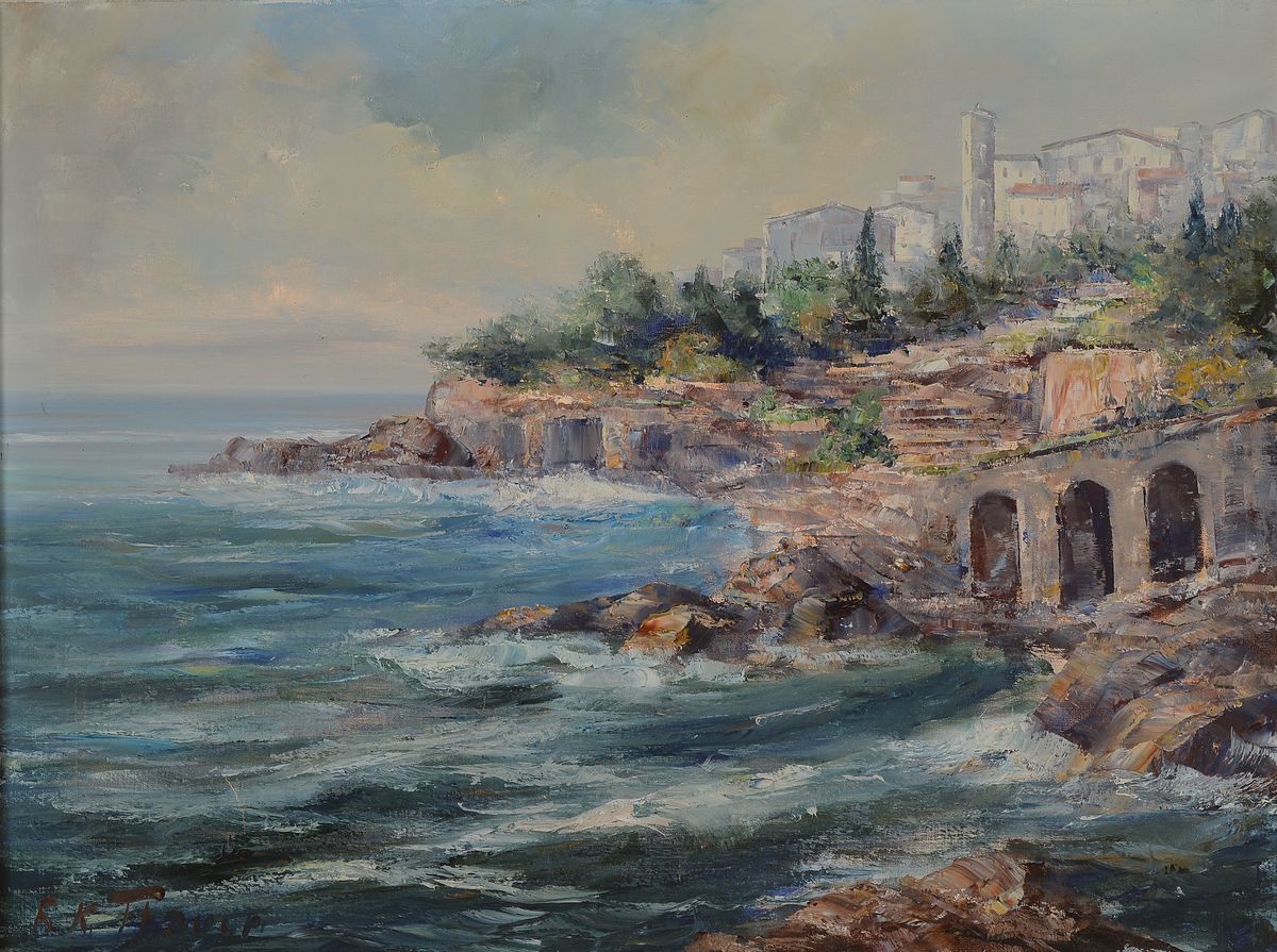 Friedrich Karl Thauer | Italian coastal landscape | MutualArt