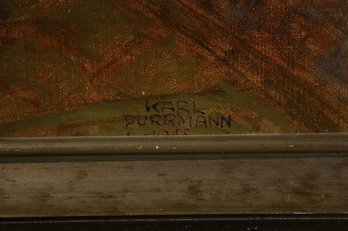 Karl Purrmann | interior with staircase and figures of saints | MutualArt