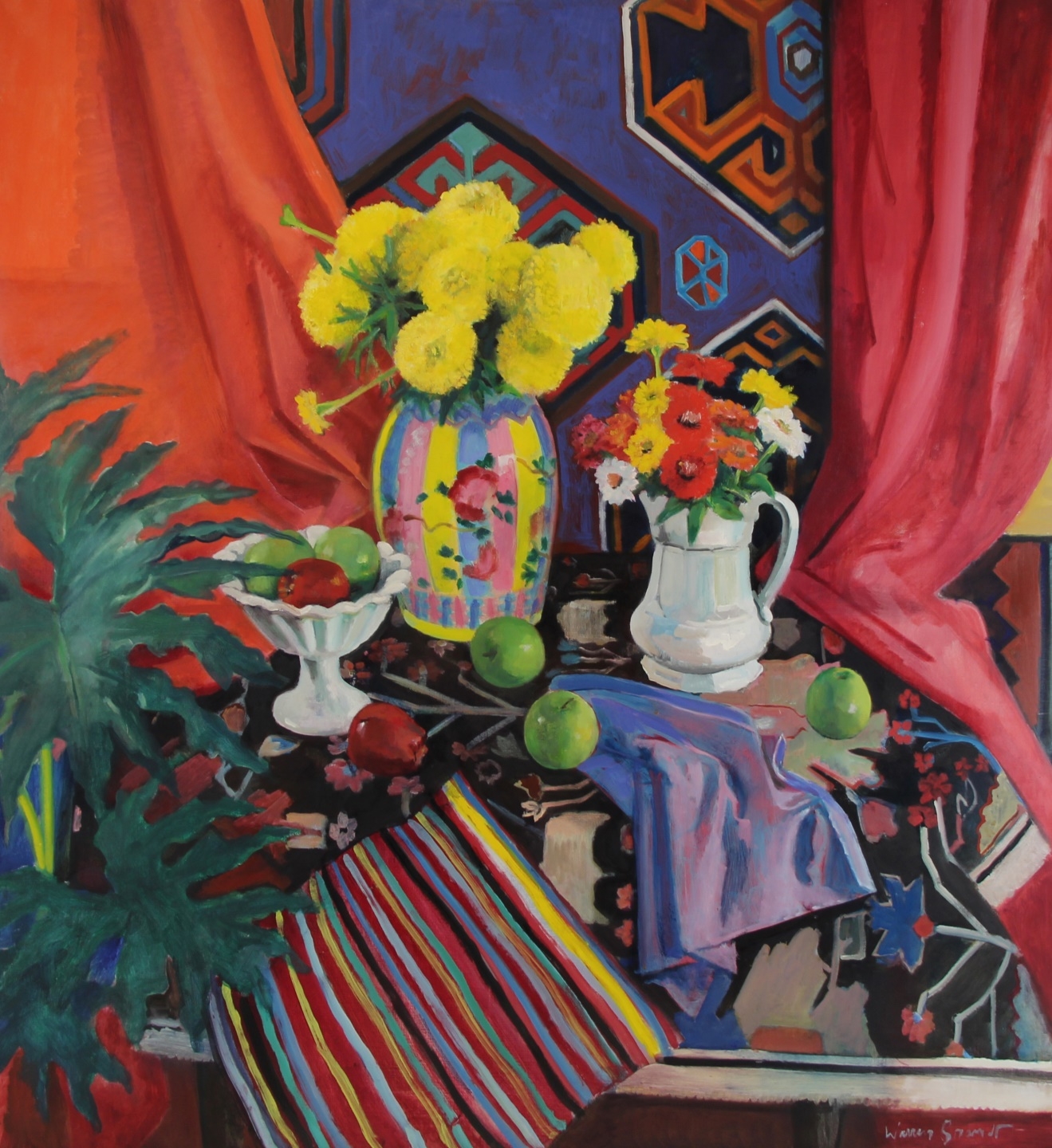 Warren Brandt | Still Life with Striped Pillow (1975) | MutualArt