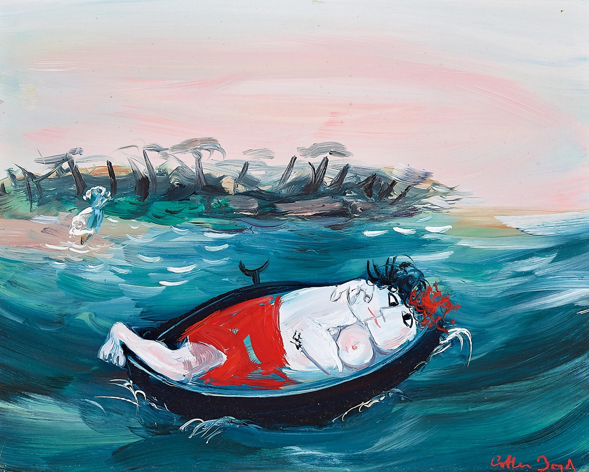 Arthur Boyd | LOVERS IN A BOAT | MutualArt