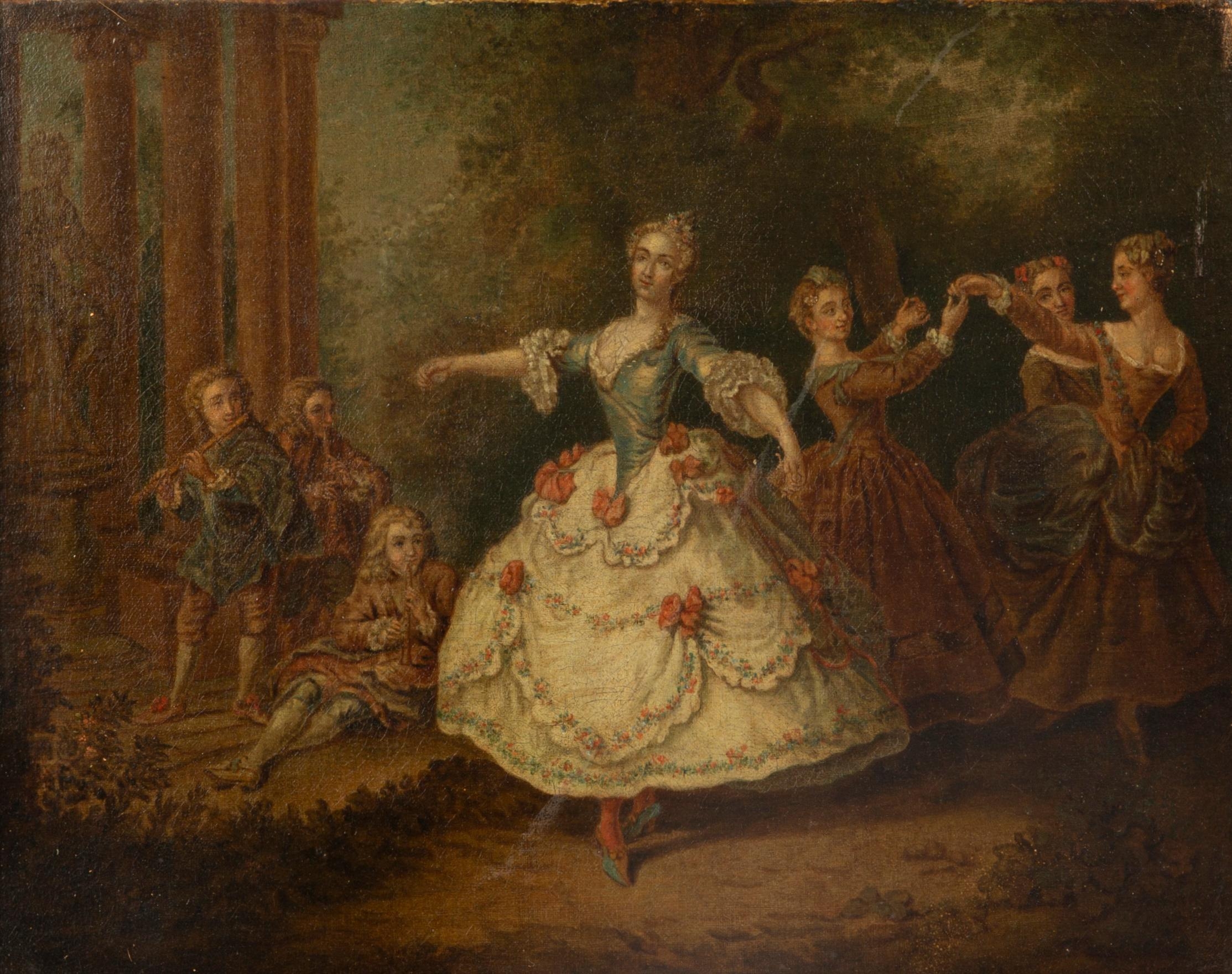 Continental School, 19th Century | Four ladies dancing and a three ...