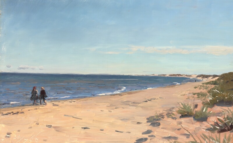 Laurits Regner Tuxen | Promenaders on the Beach of Skagen | MutualArt