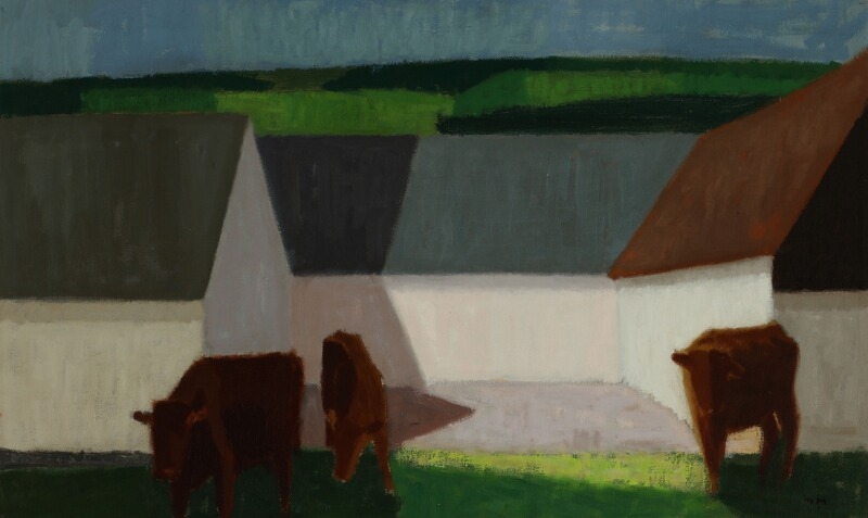 Axel Munch | View of cows and farmhouse | MutualArt