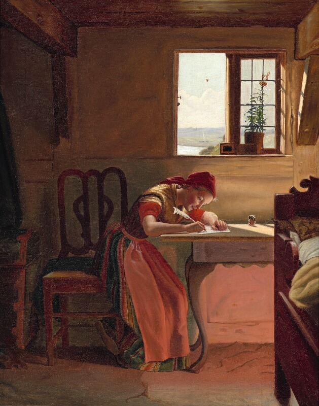 Woman Writing A Letter Painting