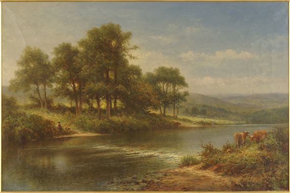 Henry Maidment | River Scene with CAttle | MutualArt