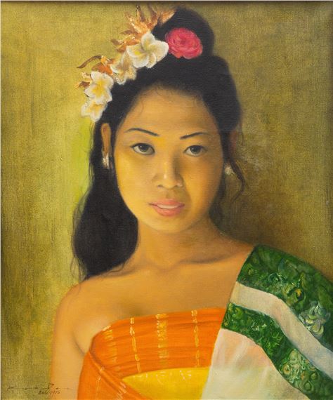 Kok Poo | A Balinese beauty with flowers in her hair (1976) | MutualArt