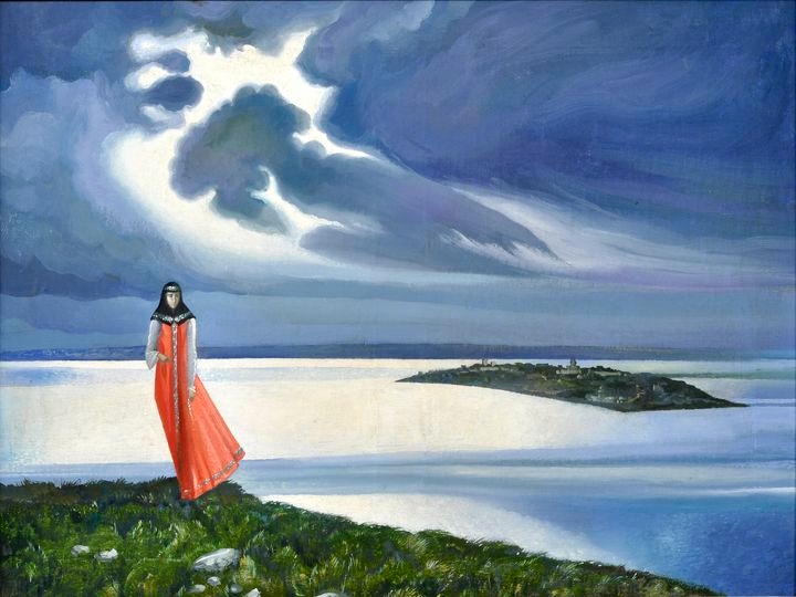 Konstantin Alexejewitsch Wassiljew | Female figure at Wolga river ...