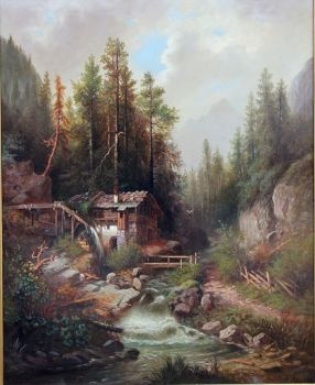 Albert Rieger | Großformatige Waldlandschaft in den Alpen | MutualArt