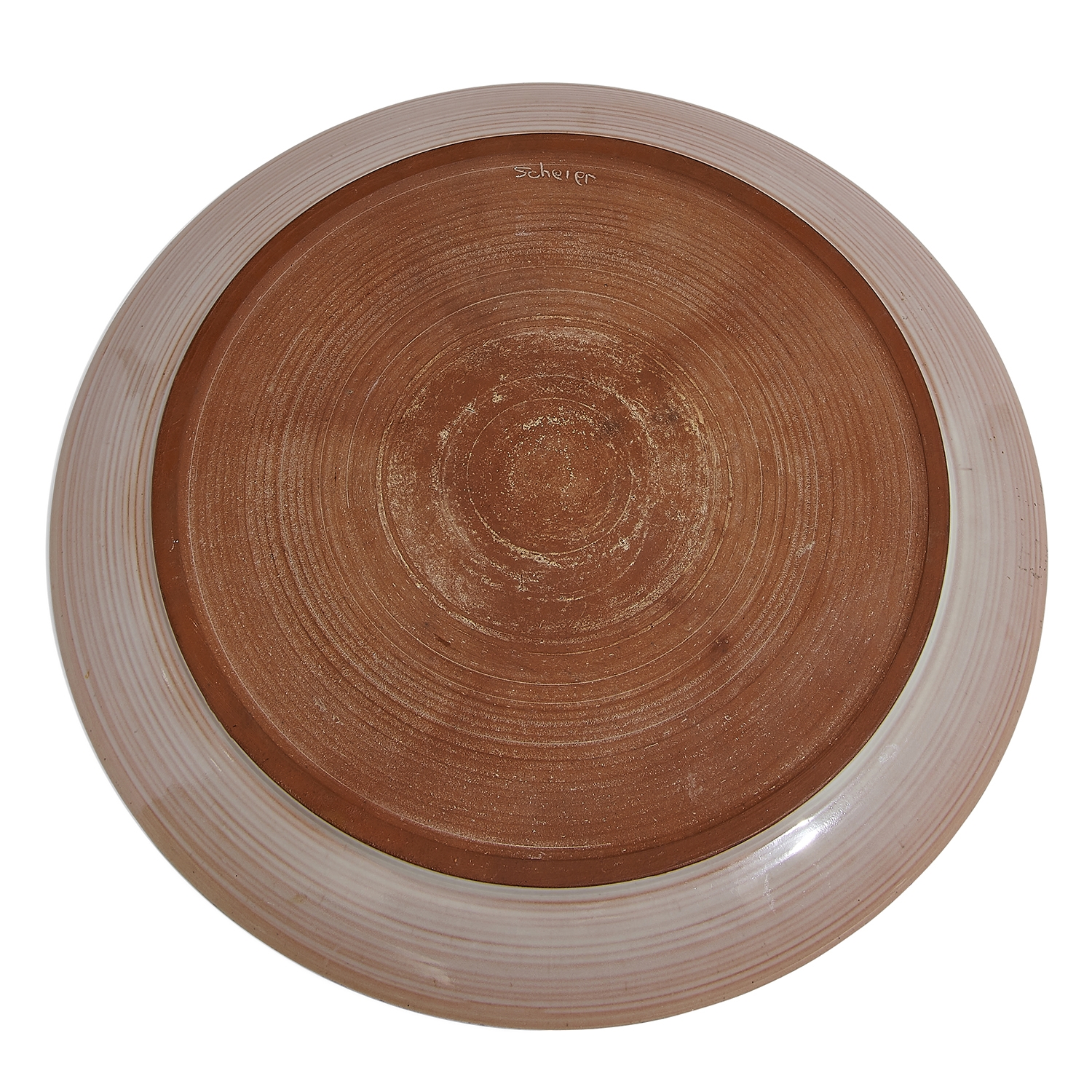 Edwin & Mary Scheier | charger decorated with abstract figures | MutualArt