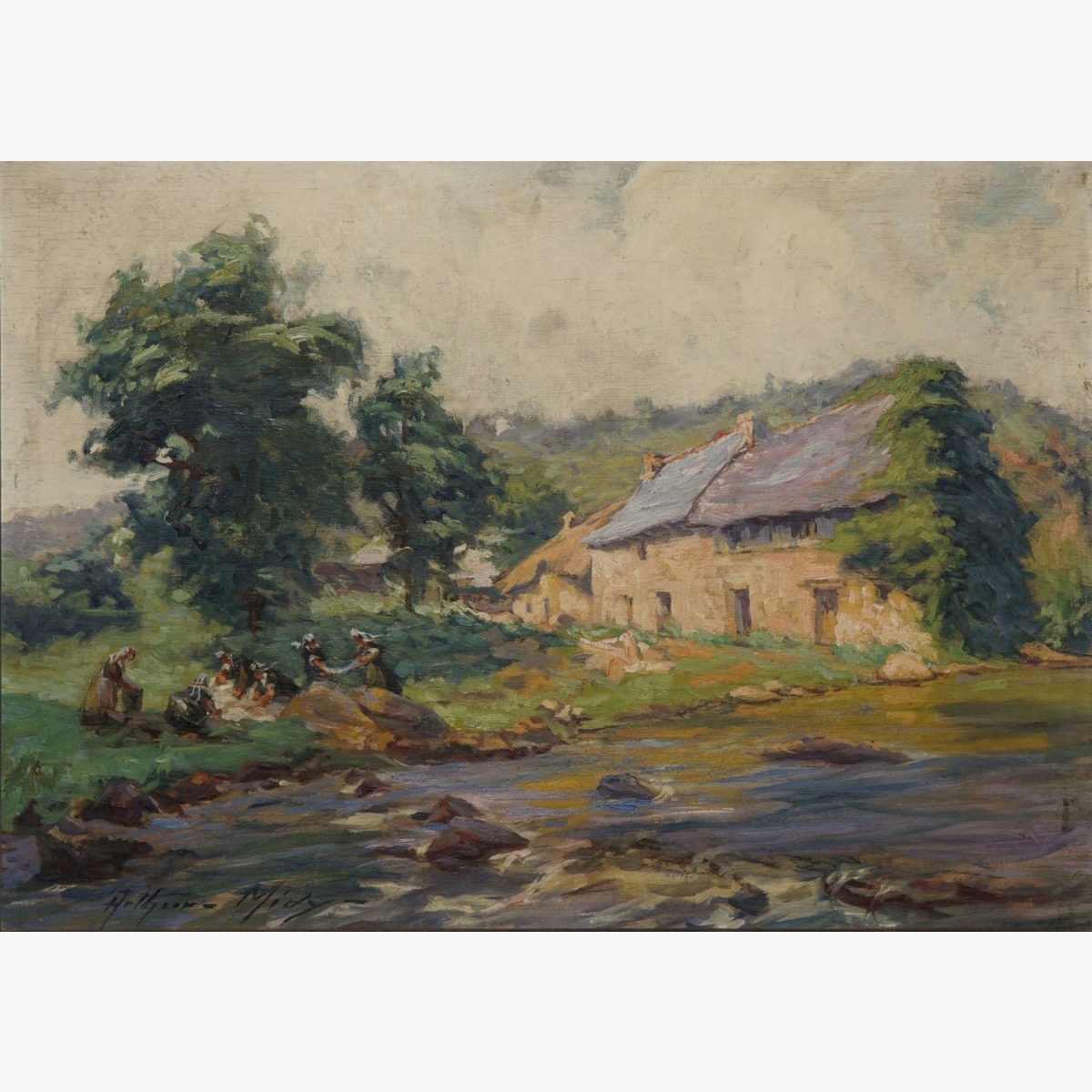 Arthur Midy | Les lavandières | MutualArt