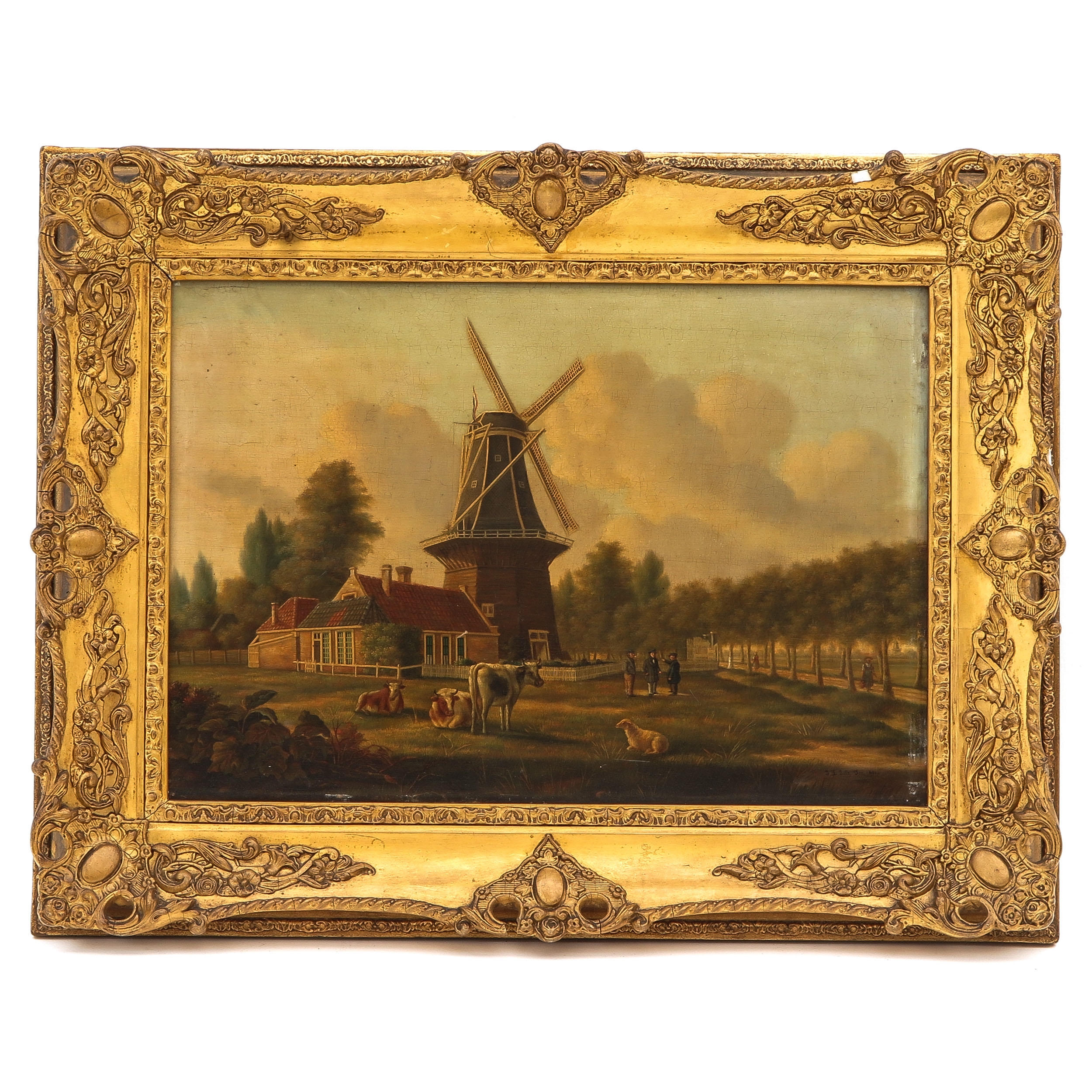 Jan Louis Sels | Landscape with windmill (1851) | MutualArt