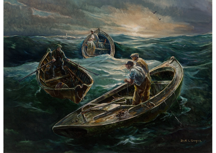 Jack Lorimer Gray | Fishermen at Sea (1952) | MutualArt