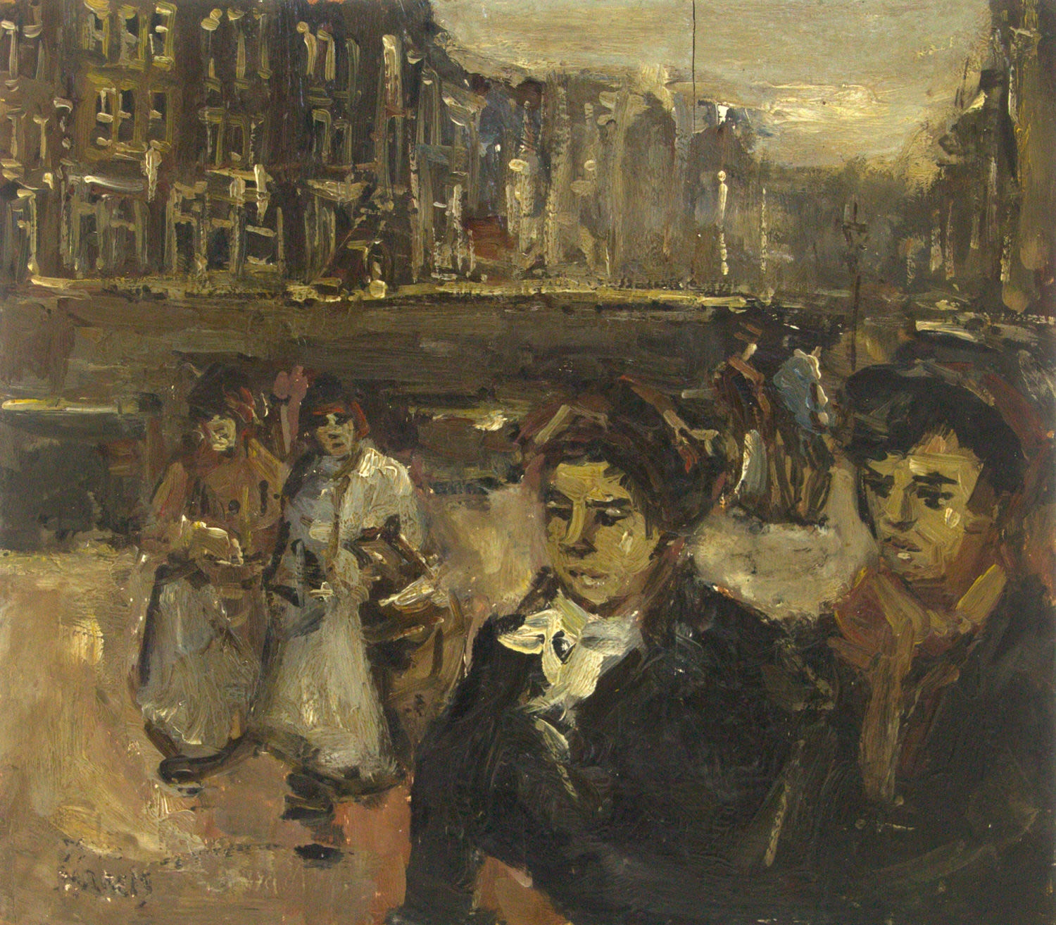 Isaac Israëls | Street in Amsterdam, probably the Klaverstraat (1887 ...