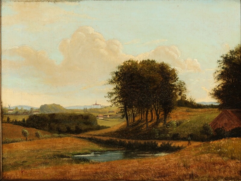 Vilhelm Kyhn | Landscape with Bregentved Manor in the distance (Circa ...