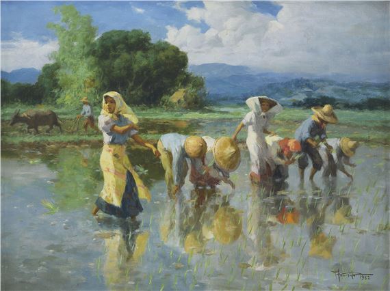 Fernando Amorsolo | Planting Rice (1947) | MutualArt
