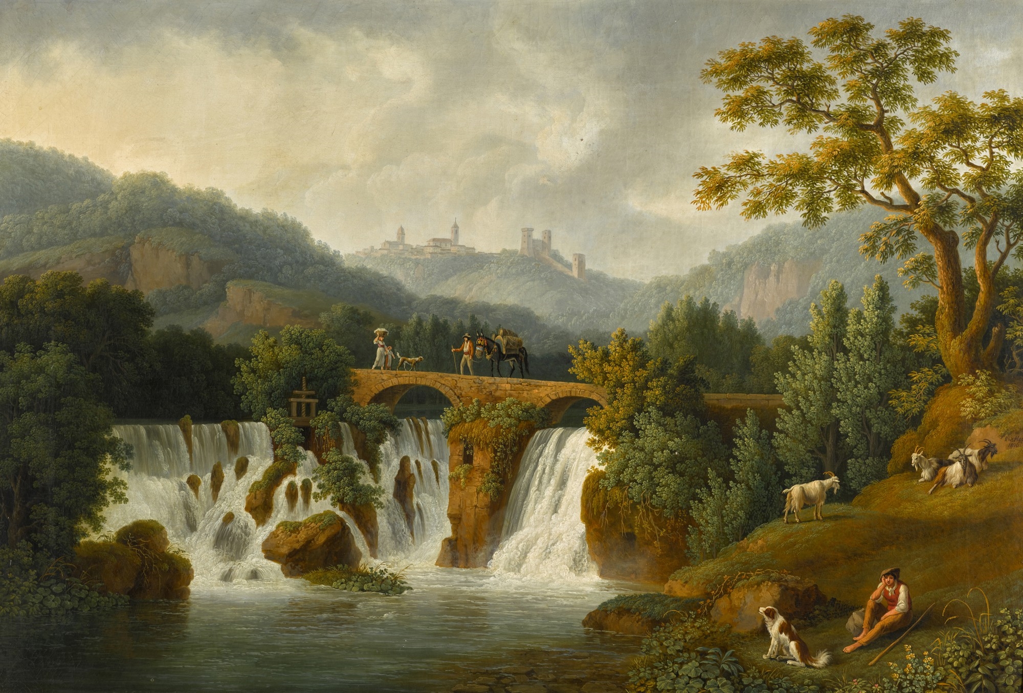 Jacob Philippe Hackert | A capriccio view of the Canneto river valley ...