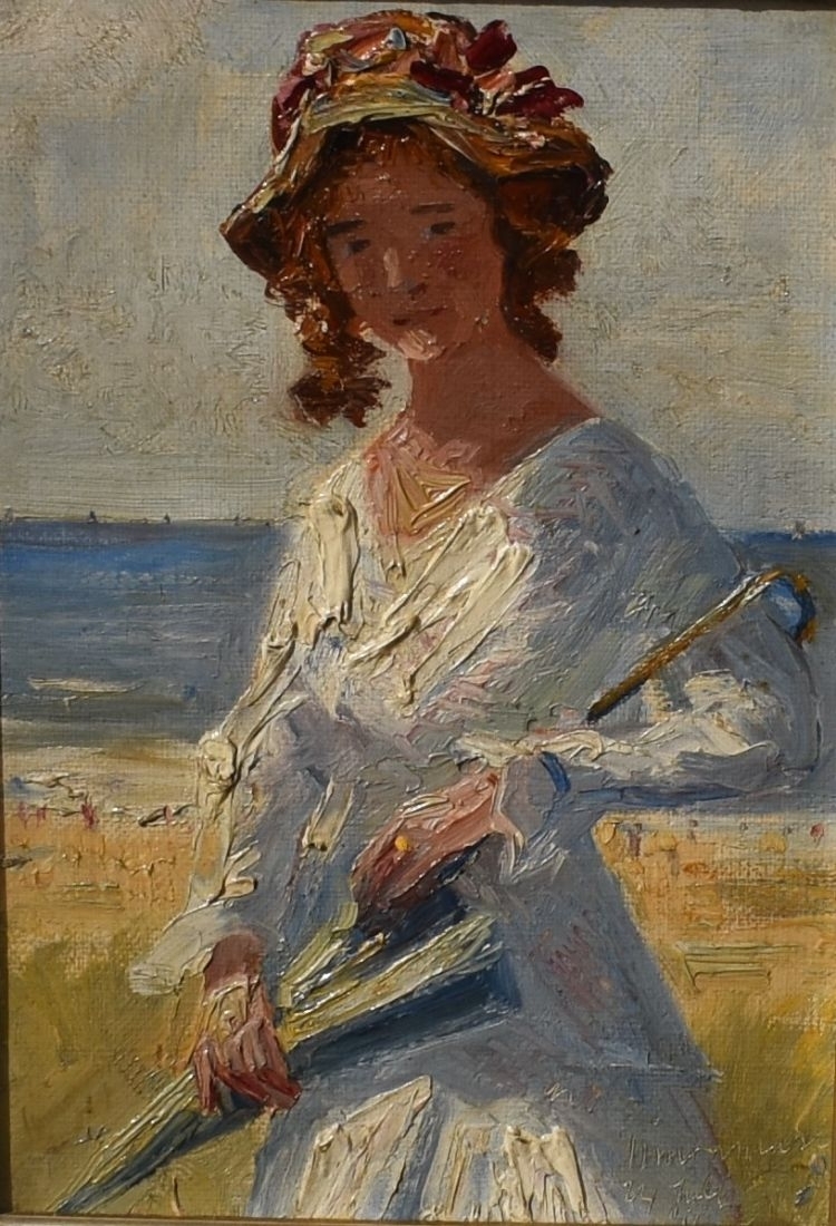 Simon Willem Maris | Elegant woman sewing | MutualArt