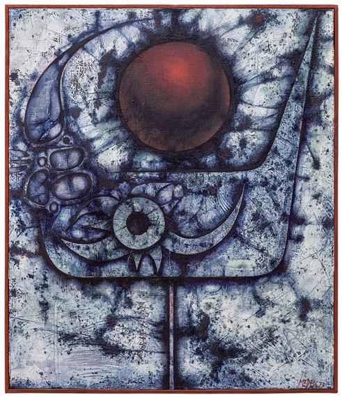 Mikuláš Medek | MODRÝ OBRAZ (KLEŠTĚ) (1973) | MutualArt