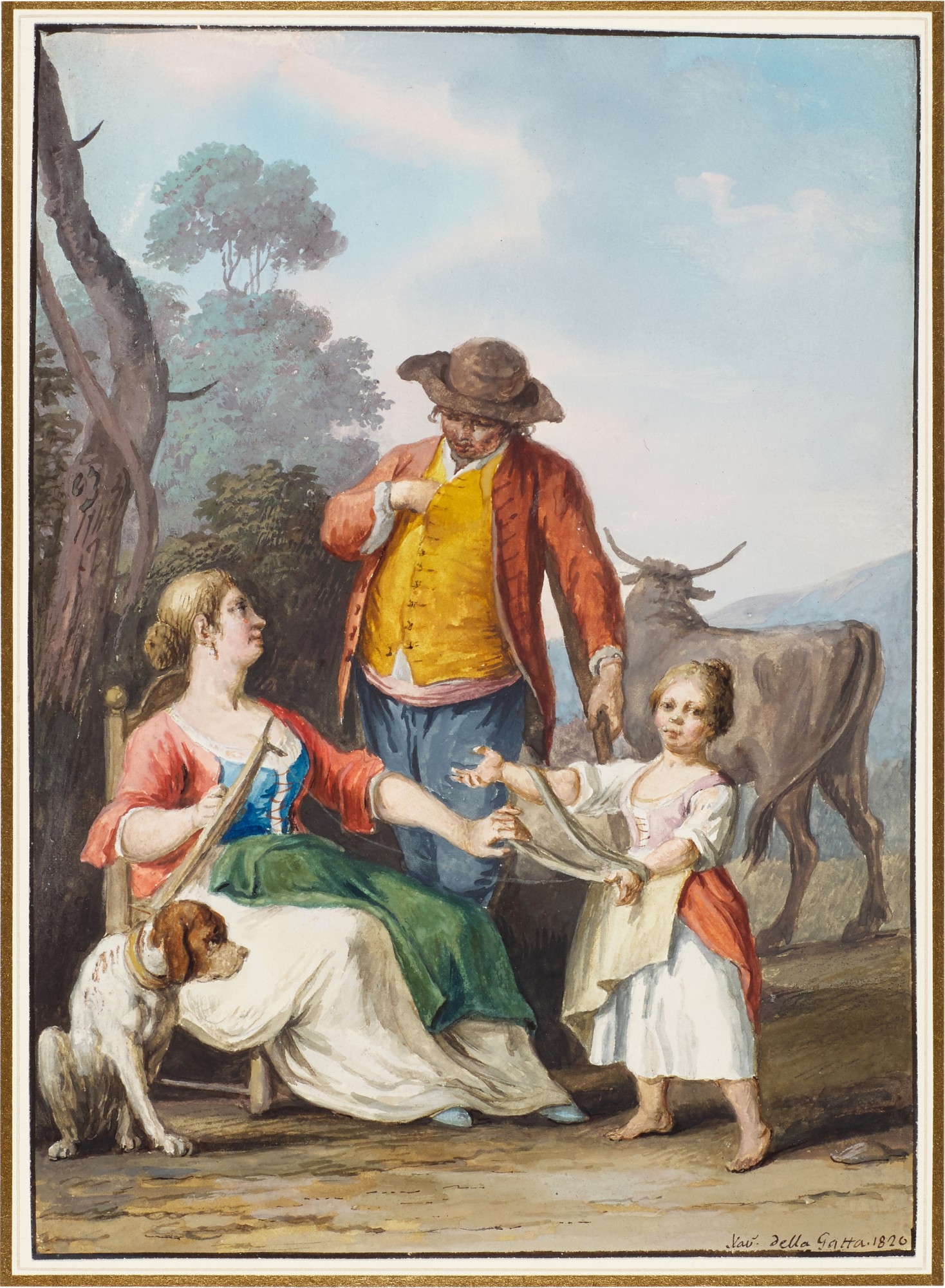Saverio Della Gatta | A peasant family (1820) | MutualArt