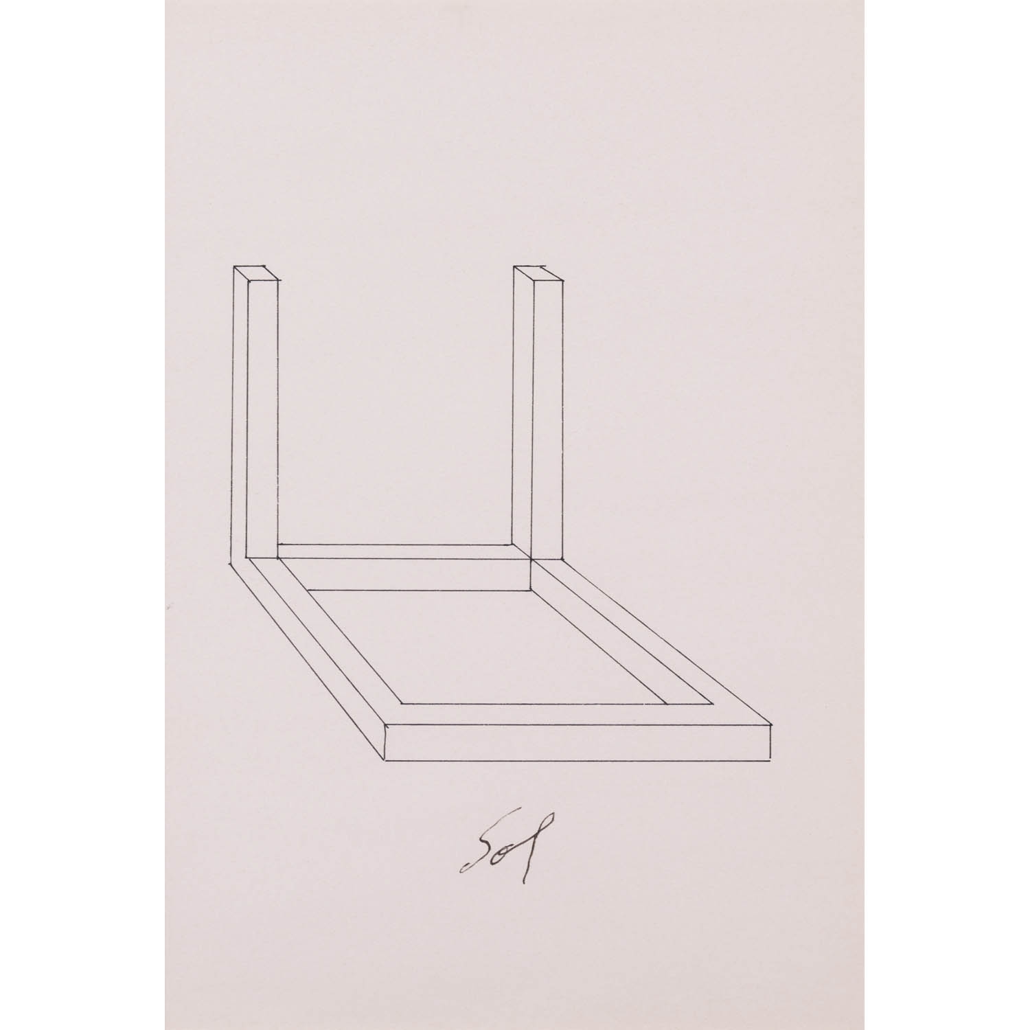 Sol LeWitt | Working drawing for Incomplete Open Cubes (Circa 1974 ...