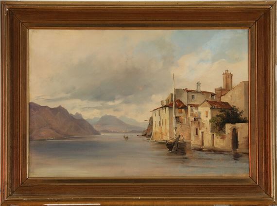 Vilhelm Petersen | From Malcesine at Lake Garda with houses and a ...
