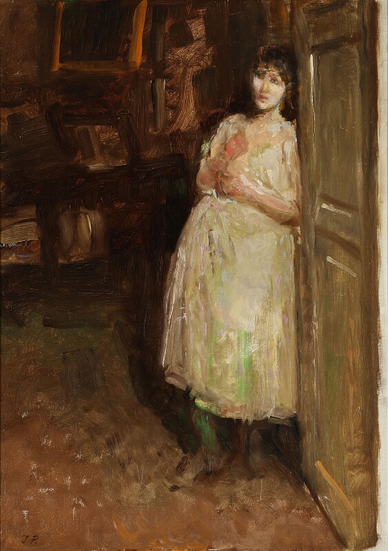 Julius Paulsen | Interior with a female model on a divan (1919) | MutualArt