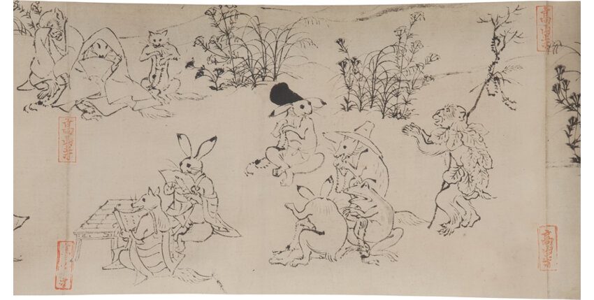 Japanese School, 20th Century | Choju-jinbutsu-giga (Scroll of ...