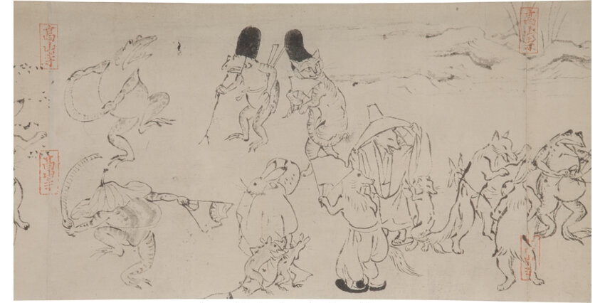 Japanese School, 20th Century | Choju-jinbutsu-giga (Scroll of ...
