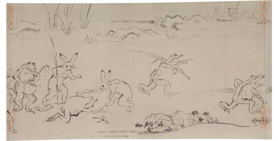 Japanese School, 20th Century | Choju-jinbutsu-giga (Scroll of ...