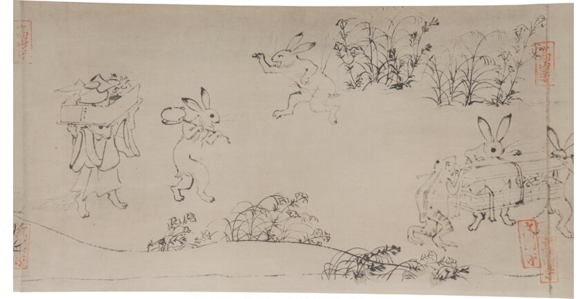 Japanese School, 20th Century | Choju-jinbutsu-giga (Scroll of ...