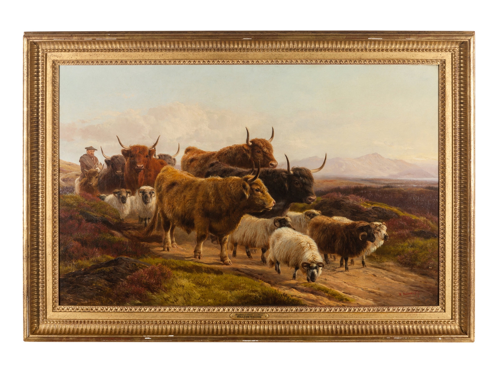 William Watson | Highland Cattle and Sheep (1875) | MutualArt