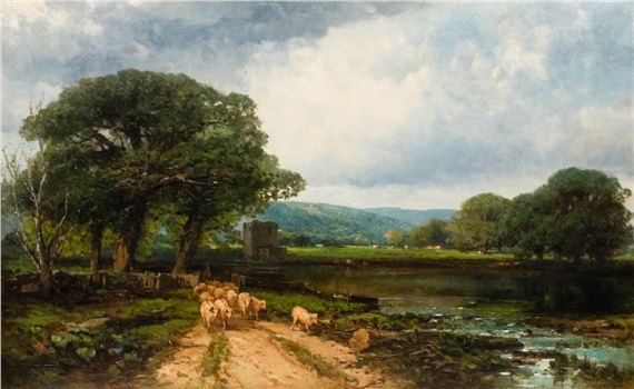 Andrew Melrose | Landscape with Sheep | MutualArt