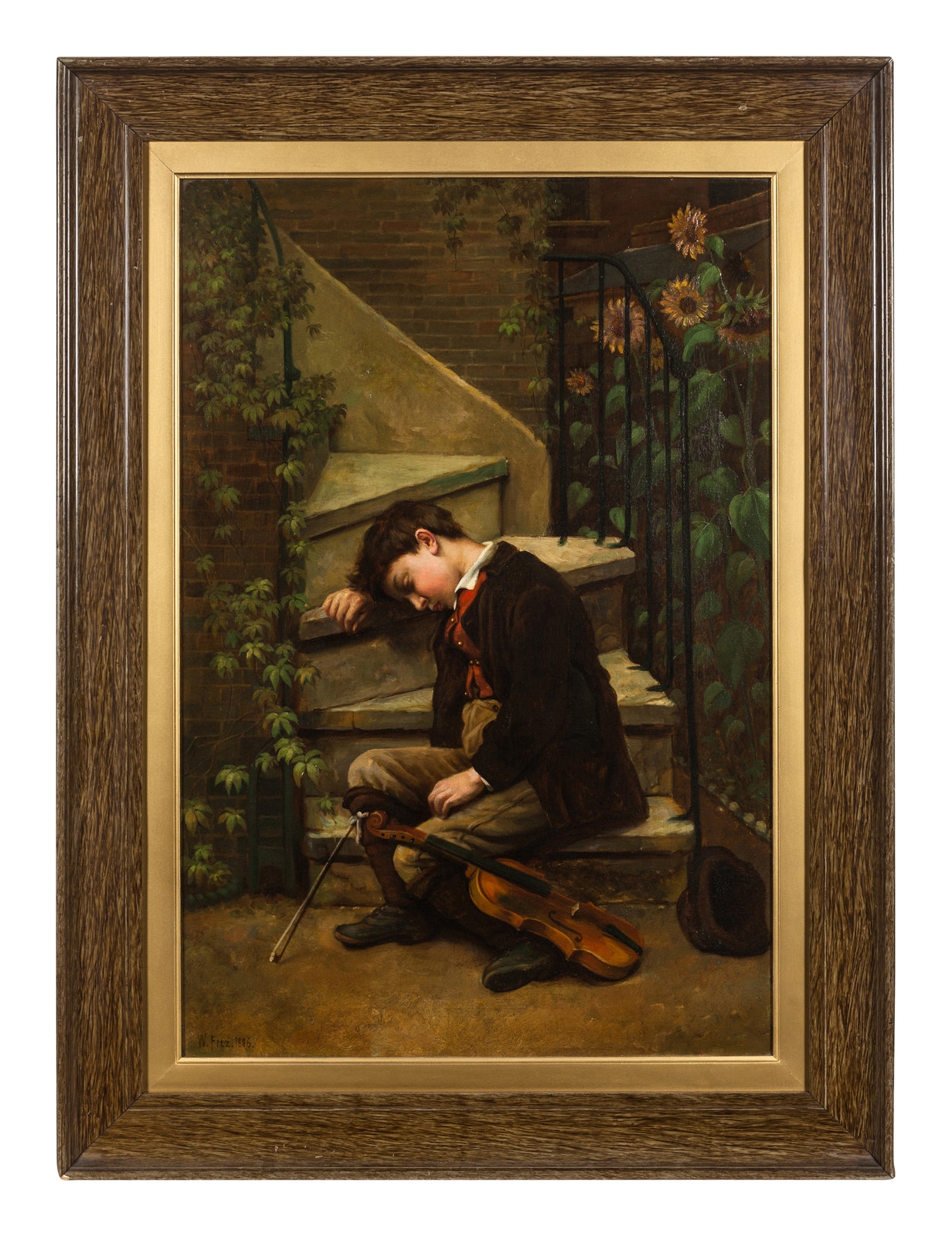 William Fitz | Boy with Violin (1886) | MutualArt